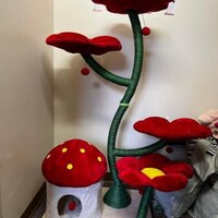 EDEN Wood Floral Cat Tree Tower, Wooden Cat Tower, Modern Cat Climbing ...