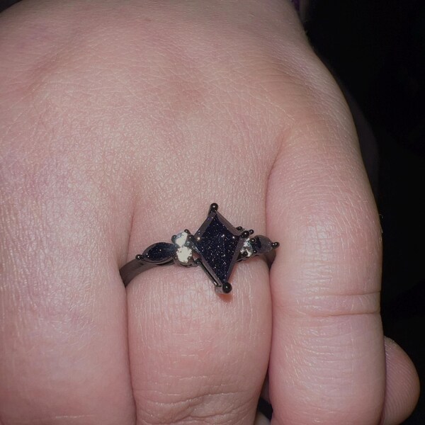 Orion Nebula Ring Set, Matching Promise Rings for Couples, Blue ...