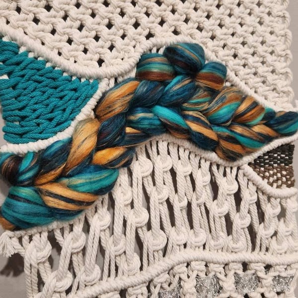 Roving,turquoise and Amber Dyed Roving,merino Silk Roving,art Yarn ...