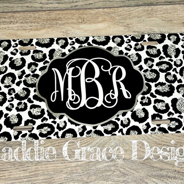 Pink Glitter Leopard License Plate Car Tag Sublimation Digital Download ...