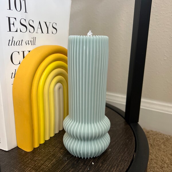 Tall Aesthetic Pillar Candles- Decorative Modern Geometric Funky Figure ...