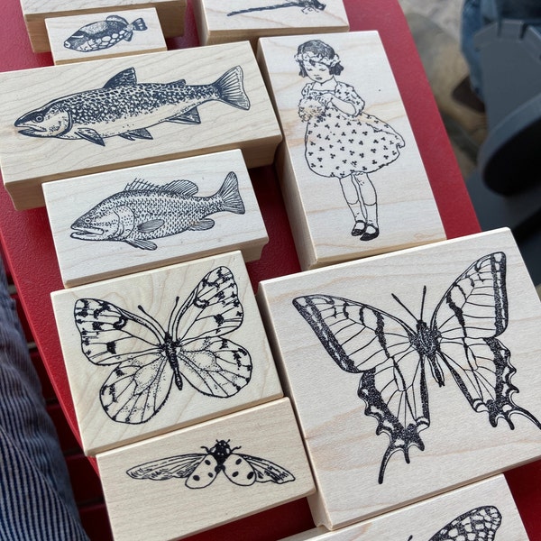 Large Mouth Bass 1764F Fish Rubber Stamp, Scenic, Landscape Stamping - Etsy