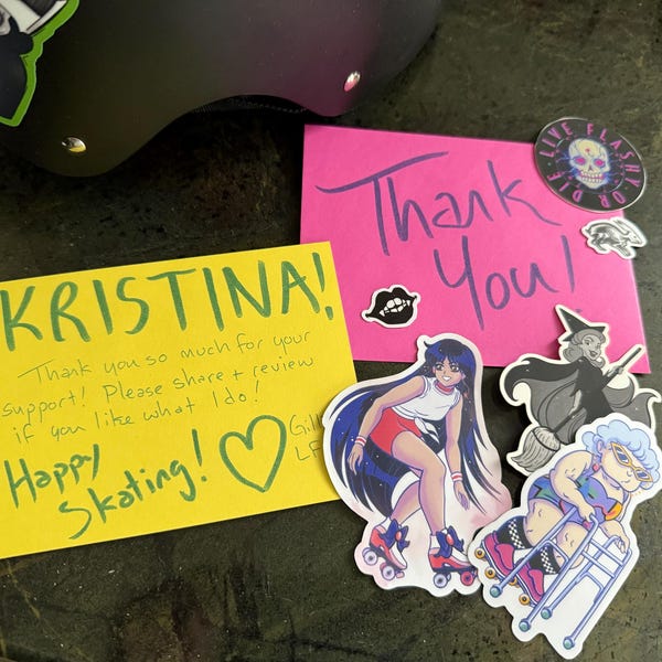 Spellbound Skate Witch | Retro Roller Skating Sticker | Bewitched ...