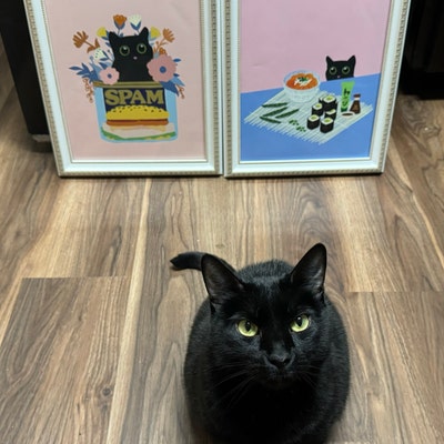 Dumpling Wall Art Black Cat Print Dim Sum Poster Wall Art Digital File ...
