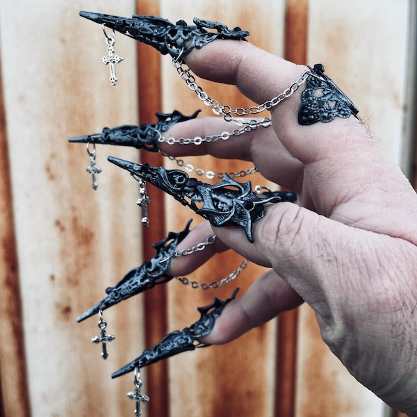 Made to Order / Finger Claws & Rings "dracula " Fantasy Costume, Gothic ...