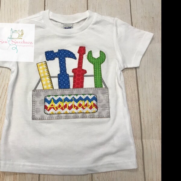 Tool Box Blanket Stitch Applique Embroidery Design, Tool Box With Ruler ...