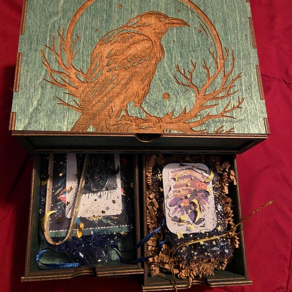 Small Tarot Card Holder, 5 Drawer Box, 4 Tarot Deck Holder, Tarot ...