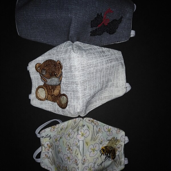 Face Mask Machine Embroidery Design Mask in the Hoop 7 Sizes XXS to XXL ...