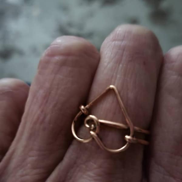 Wire Wrapping Ring With Thick Band. Wrapped Ring. Old, Antique Copper ...