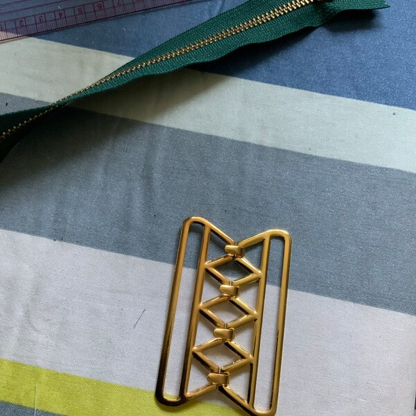 Vintage Heavy Duty Bulky Gold Metal Frog Closure / READ DESCRIPTION ...