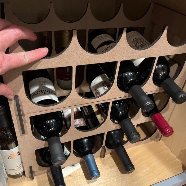 Crafted Wooden Wine Rack, Modern Aesthetic Wine Rack, Wine Storage ...