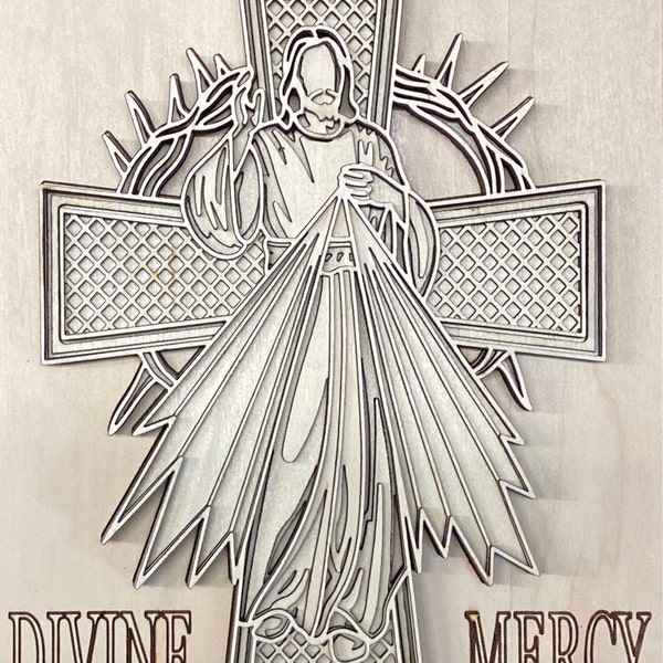 Divine Mercy Multilayer SVG/ Divine Mercy Cut File/ 3D Layer/ Plywood ...