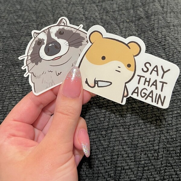 Hamster With Knife Sticker Funny Meme Sticker Cute Laptop Sticker Gifts ...