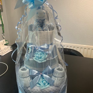 Neutral Nappy Cake Baby Shower Gift Unisex Nappy Cake Cream - Etsy