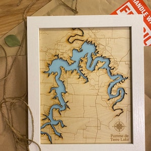 Custom Wood Engraved Lake Map - Etsy