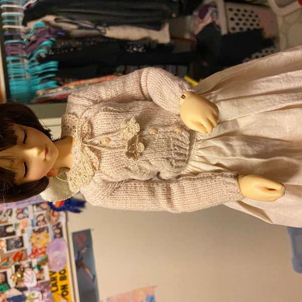 Knitted Cardigan With Hood for Minifee, Slim Msd, BJD 1/4 Doll.(for ...