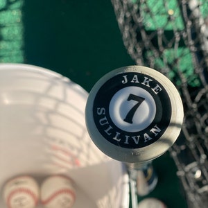 Personalized Baseball Bat Knob Decals, Choose Text, Number & Colors ...