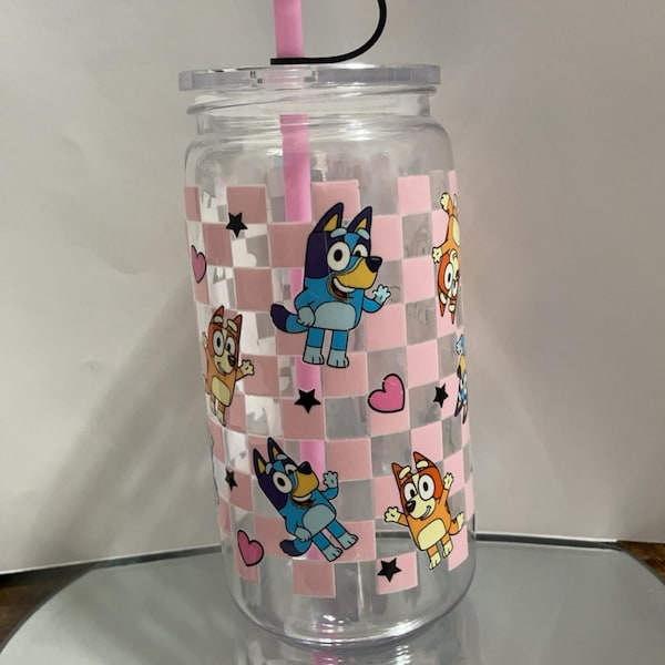 Blue Dog Stanley Cup Straw Topper Charm, Bluey Bingo Stanley Straw ...
