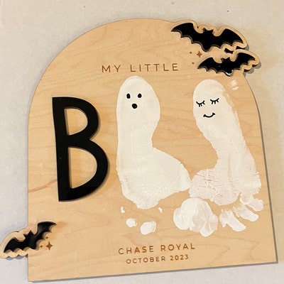 DIY Halloween Footprint Art Babys First Halloween Keepsake Gift for Mom ...