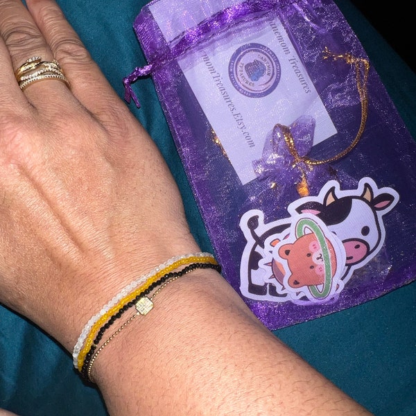 4mm Maw Sit Sit /jade Albite Crystal Beaded Bracelet, Handcrafted 7.5 ...