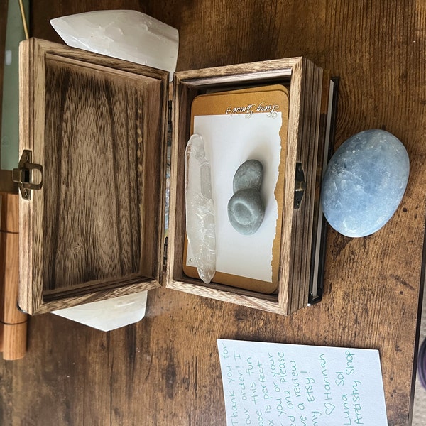 Pre-built or Hand-built Custom Name Wooden Rock Box, Nature Collection ...