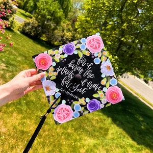 Customizable Floral Grad Cap Decoration Self-adhesive Colorful Rose ...