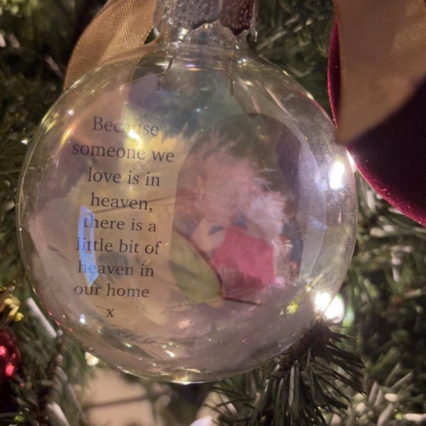 Floating Photo Memorial Memory Bauble, Special Bauble, Personalised ...