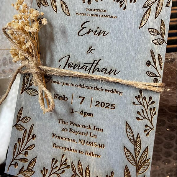 Wooden Wedding Invitation Set | Rustic Wedding Invitation | Wedding ...