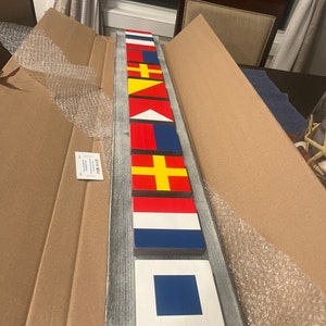 Custom Wood Signs Flag Signs Nautical Decor, Navy Signal Sign Coastal ...