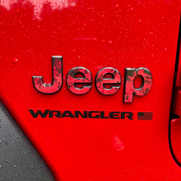 Jeep Emblem Overlay Decals - Dripping Red - Etsy