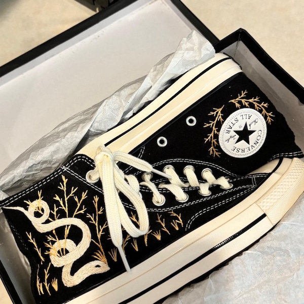 Custom Embroidered Converse High Tops/ Custom Converse Chuck Taylor ...