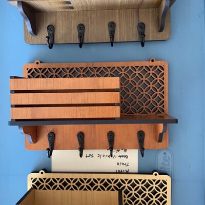 Wall Mounted Key Hanger With Box, Chainmail Pattern & Full Monogram ...