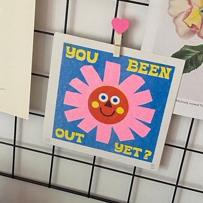 Risograph Mini Print // 3 Colour // SUN - Etsy