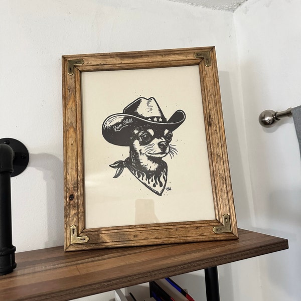 Raisin Hell Cowdog, Giclée Fine Art Print, Western Dog Art, Vintage ...