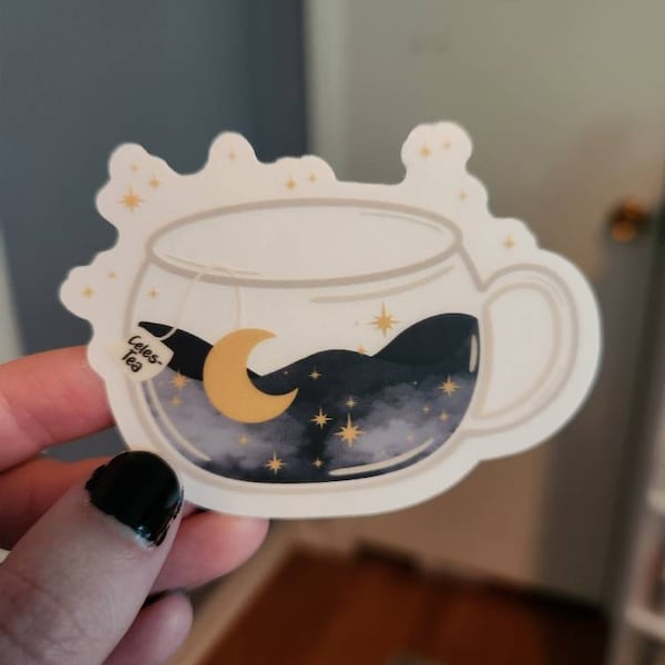 Celes-tea Celestial Tea Cup Waterproof Sticker | Galaxy Kindle and ...