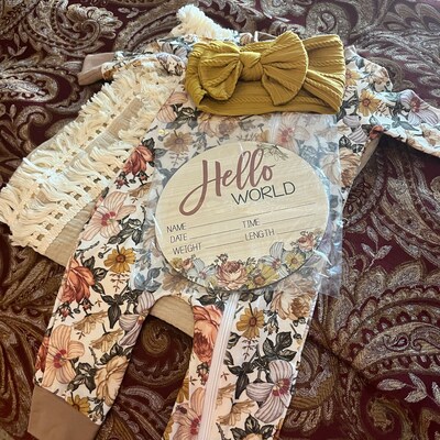 Sweet as A Peach Baby Bummies and Bow Set, Newborn Baby Girl Coming Home Outfit, Baby High ...