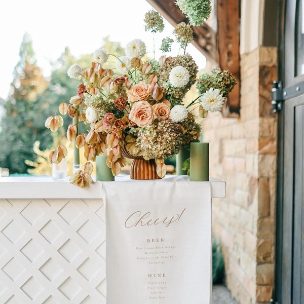 Hand Lettered Fabric Wedding Signage Fabric Wedding Bar Sign ...