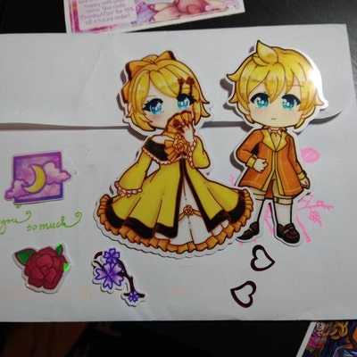 Vocaloid Kagamine Rin and Kagamine Len Stickers cute Kawaii Anime Girl ...