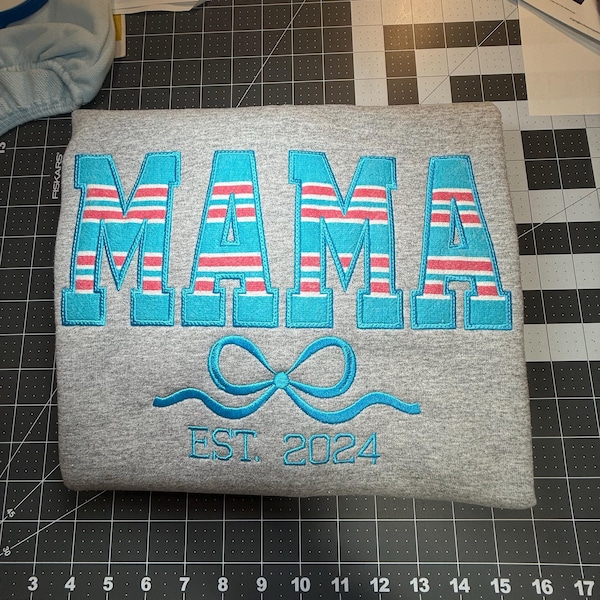 Mama Est 2024 Embroidery Machine Design, Mother's Day Mom Sweatshirt ...