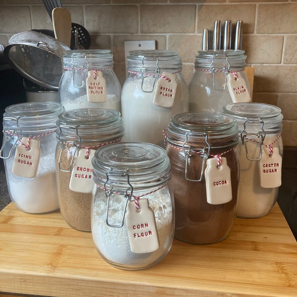 Ceramic Tags - Kitchen Accessories - Jar Labels - Label Tags - - Etsy