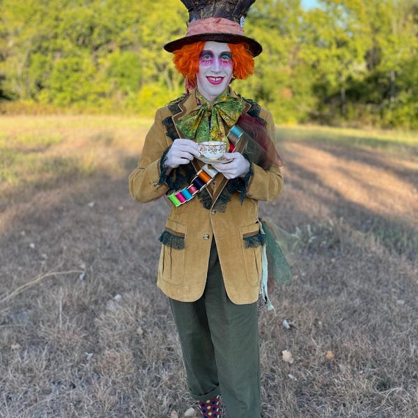 Mad Hatter 50L Costume, Dark Red - Etsy