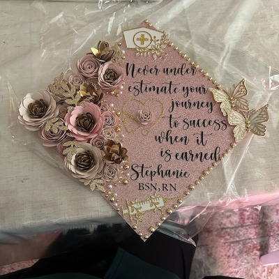 Custom Personalized Graduation Cap Topper Floral Sunflower Cover ...