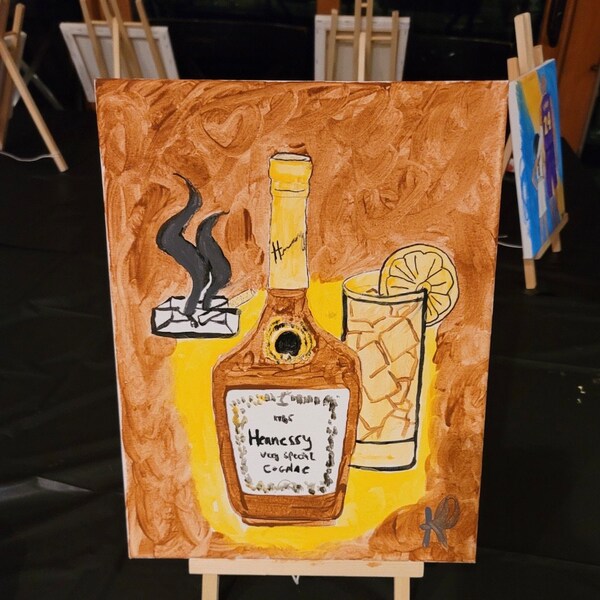 Hennessy Pre-drawn Canvas Stencil/ Outline / Paint Parties/ Printable ...