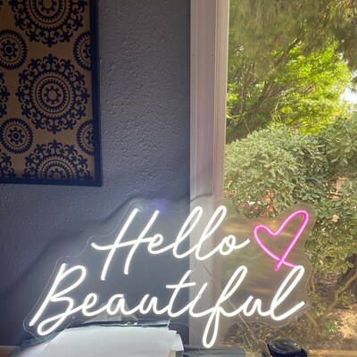 Hello Beautiful Neon Sign,custom Led Neon Light Party Weddign Office ...