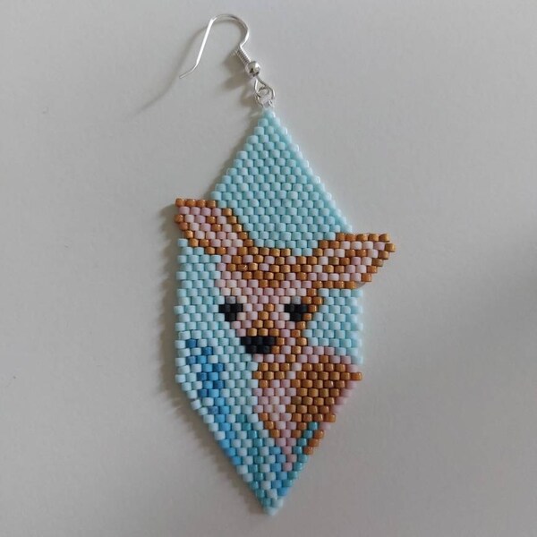Beaded BABY DEER Fawn Earrings as Brick Stitch Seed Bead Pattern ...