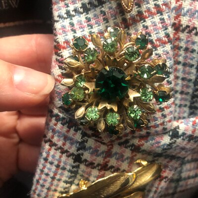 Jomaz mazer Brothers Midcentury Rhinestone, Enamel, and Gold Tone ...