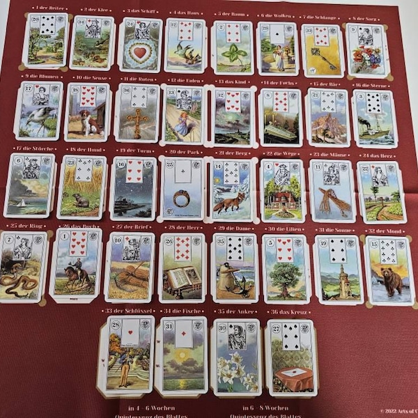 Lenormand Learning Card Set for Beginners and Advanced 8x4+4 Easy to ...