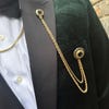 Handmade Gold Chain Jacket Brooch, Lapel Chain Pin, Men's Women's ...