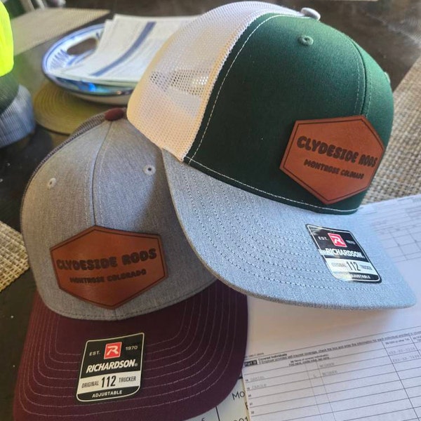 Zoni Wear Leather Patch Hat, Leather Patch Trucker Hat - Etsy