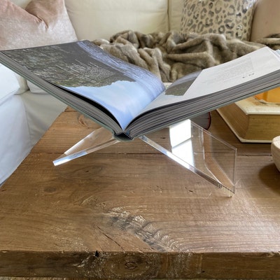 Modern Acrylic Book Stand Open Book Display Stand for Cookbook, Bible ...